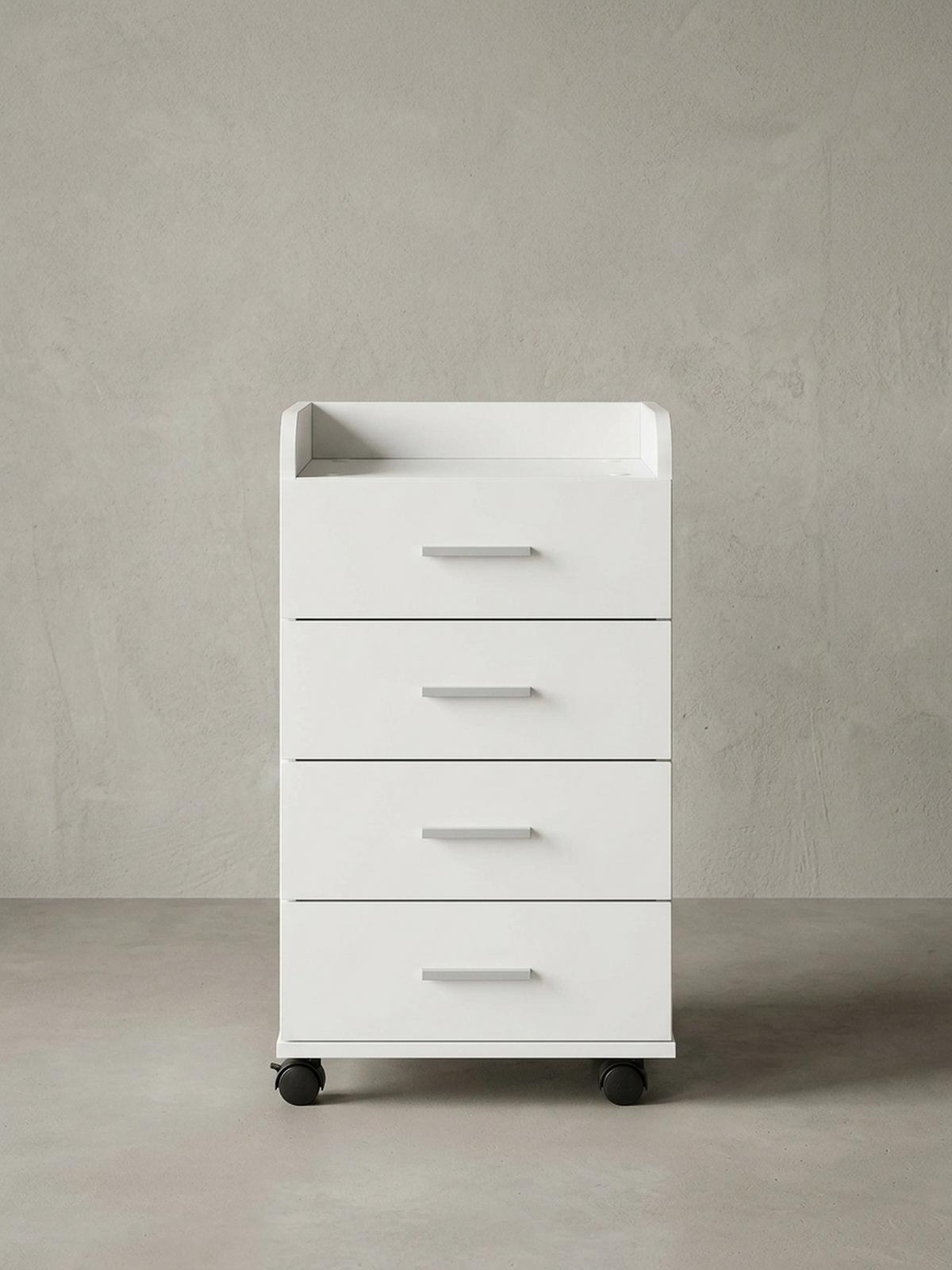 KADIMA DESIGN ROLLCONTAINER 4 Schubladen Ablage Melaminbeschichtet ...