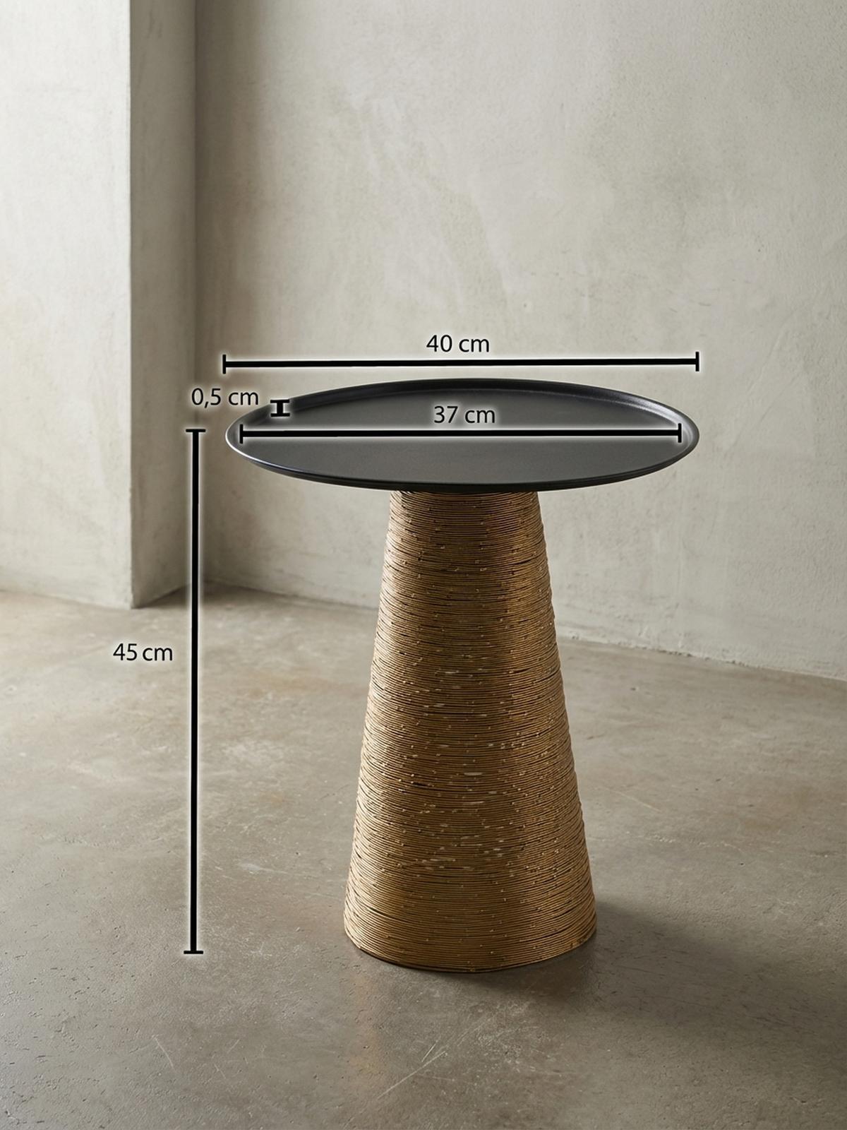 KADIMA DESIGN BEISTELLTISCH – Rund Aluminium Schwarz Gold Muster ...