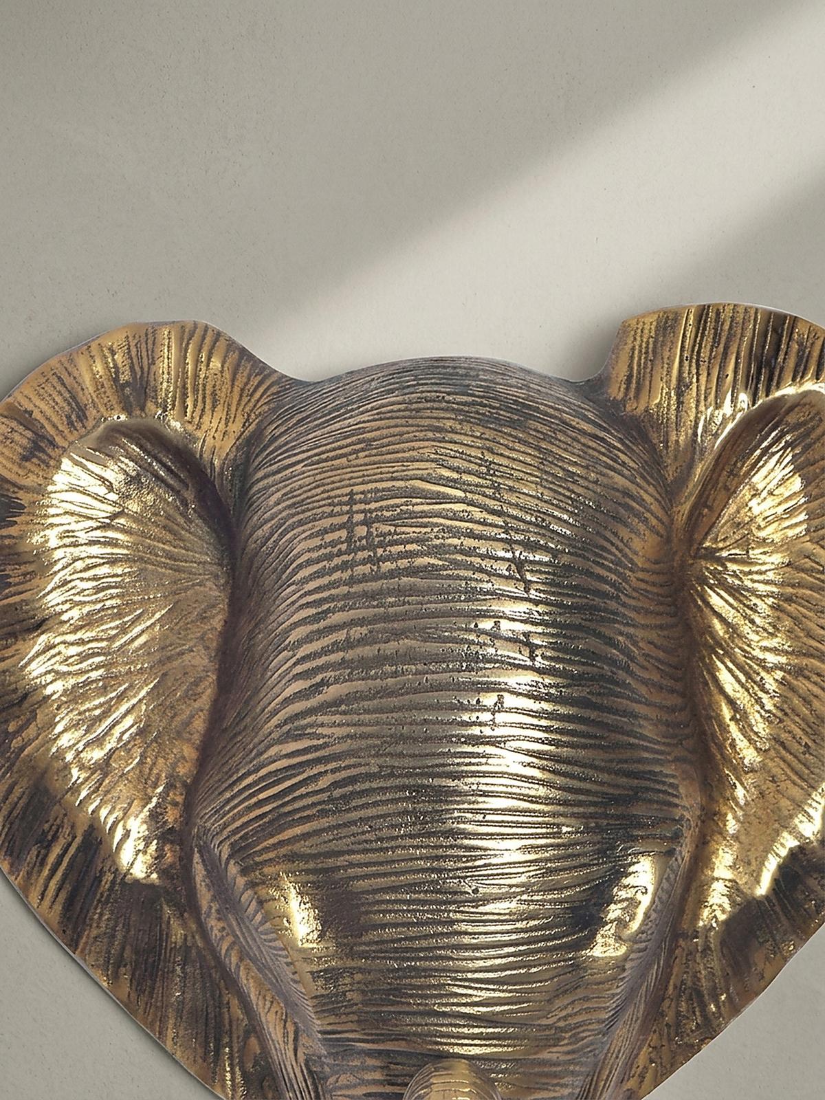 KADIMA DESIGN WANDDEKO Elefant Aluminium goldfarben 41 cm im ...
