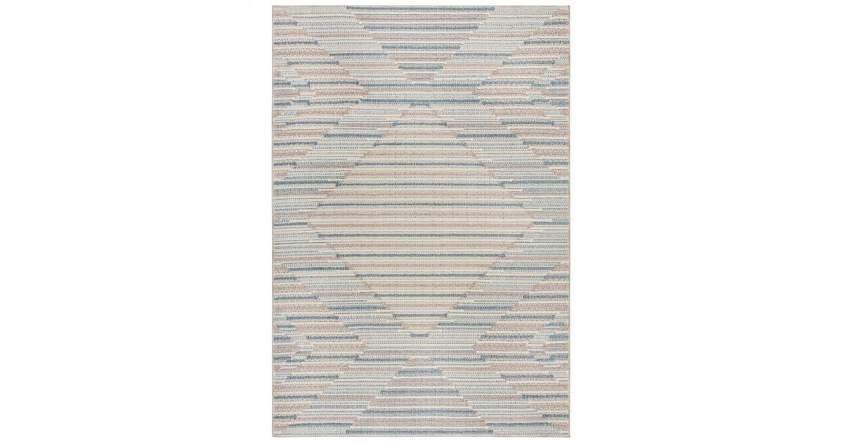 KADIMA DESIGN TEPPICH Waschbar RIDGE, geometrisch, Blau-Beige, 194 x ...