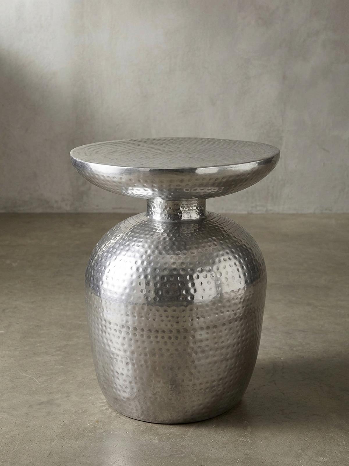 KADIMA DESIGN BEISTELLTISCH Aluminium Hammerschlagstruktur Belastbar ...