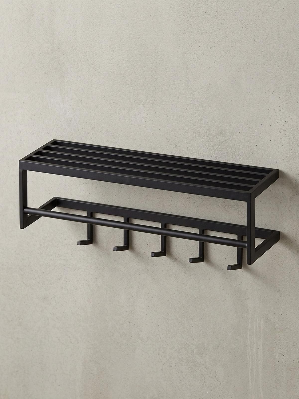 KADIMA DESIGN WANDGARDEROBE Metall Schwarz Modern mit 5 Haken und ...