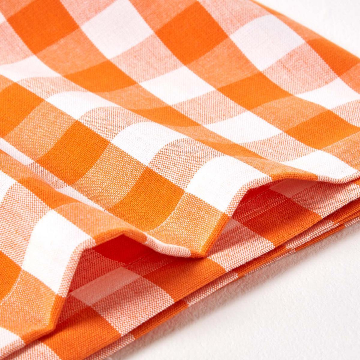Homescapes TISCHDECKE Vichy-Karo orange kariert, 137/137 cm online ...