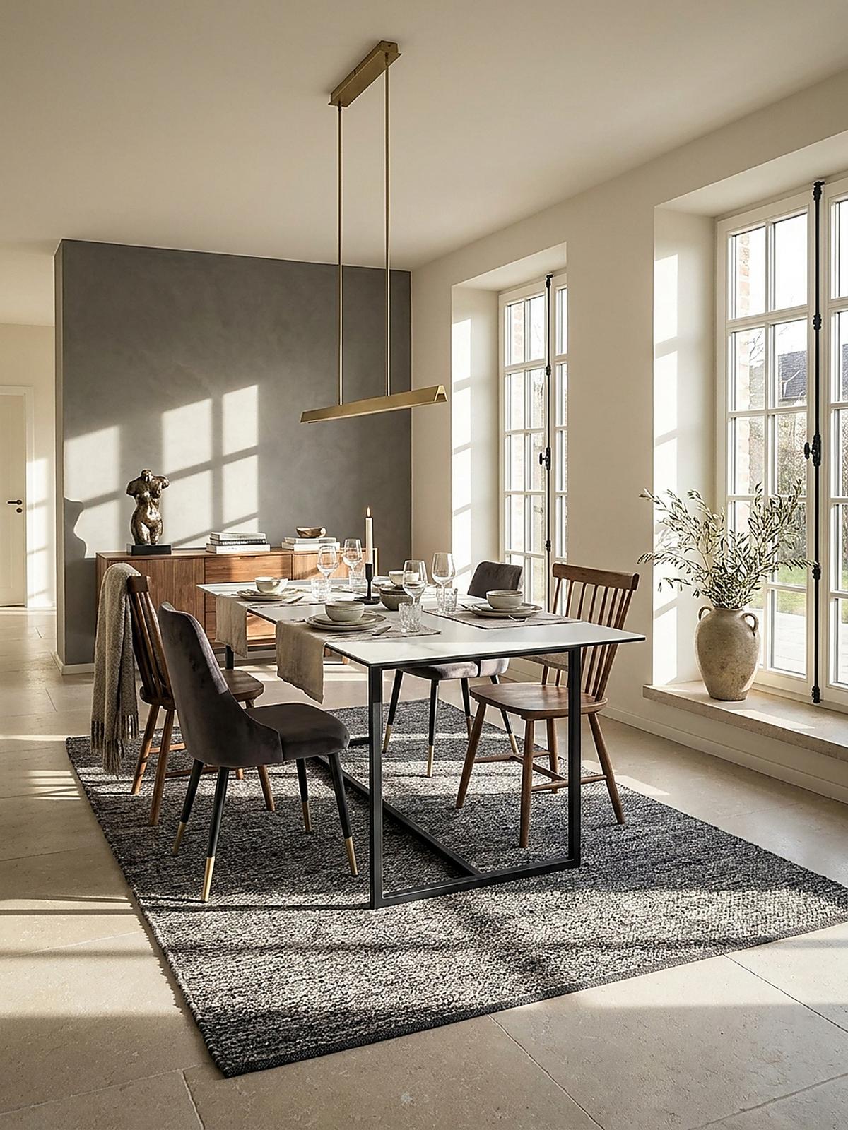 KADIMA DESIGN ESSTISCH Glas Keramik Marmoroptik Designer 180x90 ARCTIC ...