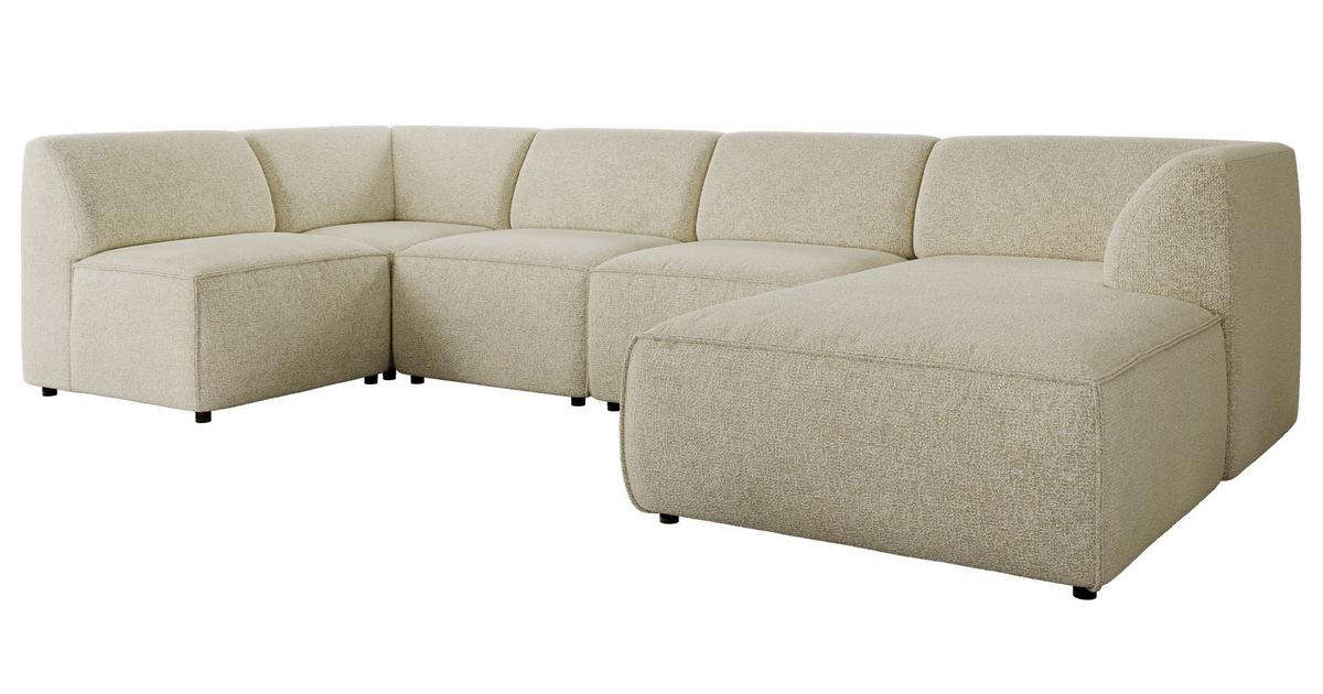 MKS WOHNLANDSCHAFT MODARO U 5M - Creme Struktur - Rechts online kaufen ...
