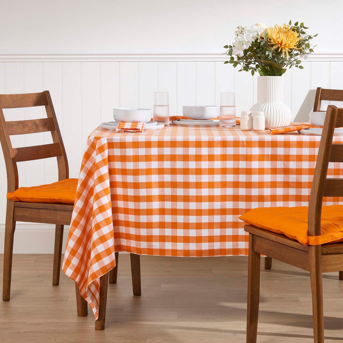 Homescapes TISCHDECKE Vichy-Karo orange kariert, 137/228 cm online ...