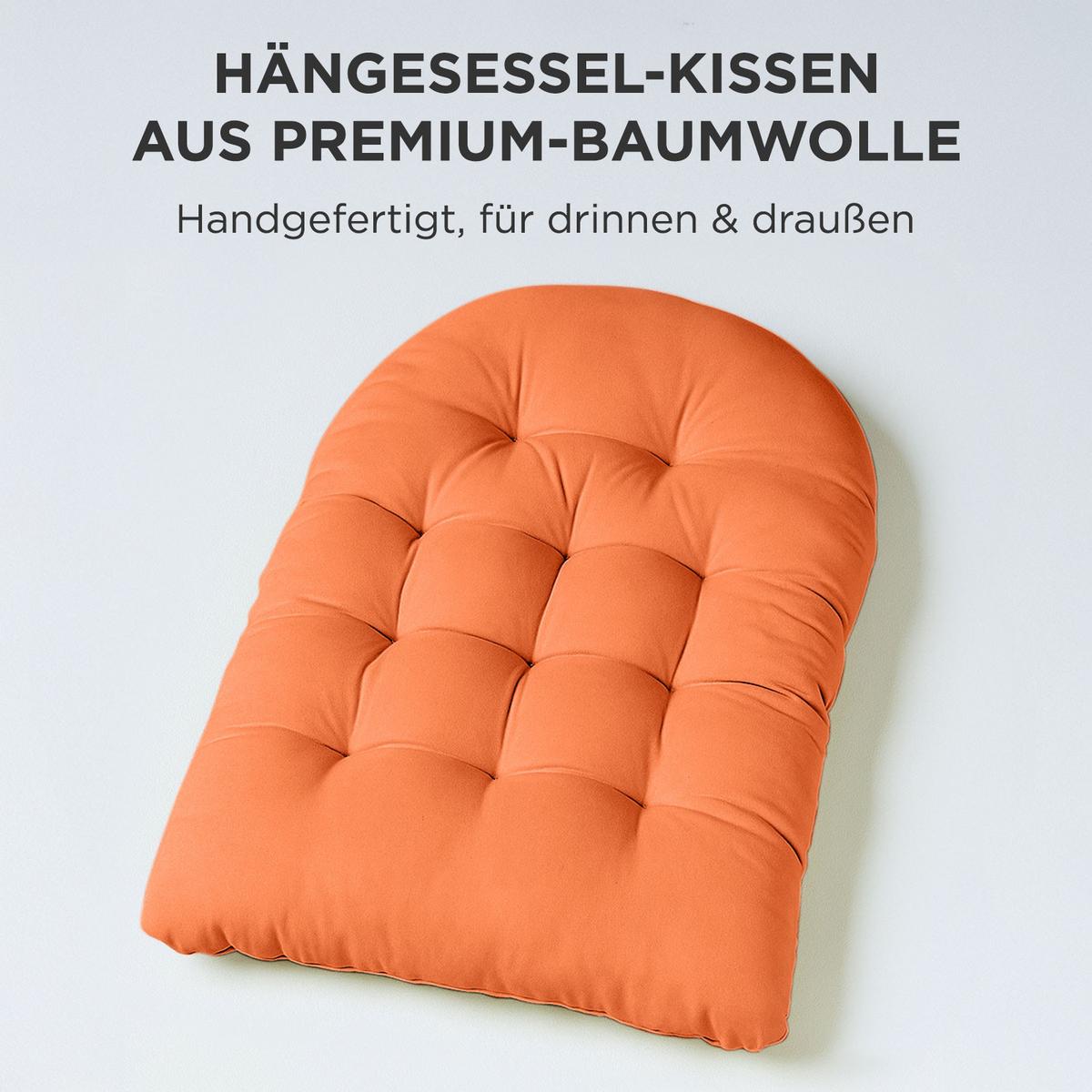 Homescapes HÄNGESESSEL-KISSEN terracotta-orange – halbrund, 80/120 cm ...