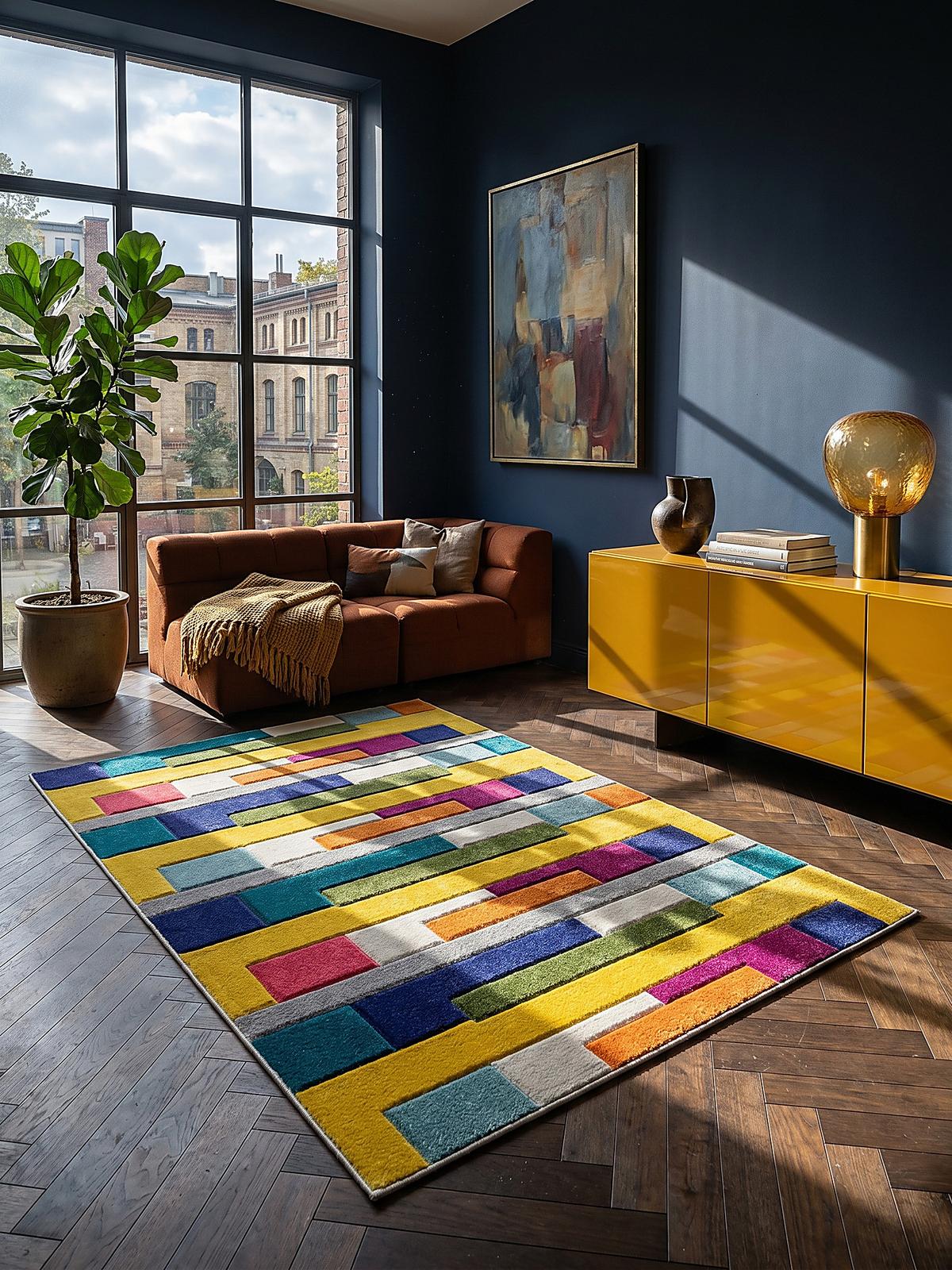 KADIMA DESIGN TEPPICH MOSS, geometrisch-abstrakt, Bunt, 200 x 290 cm ...