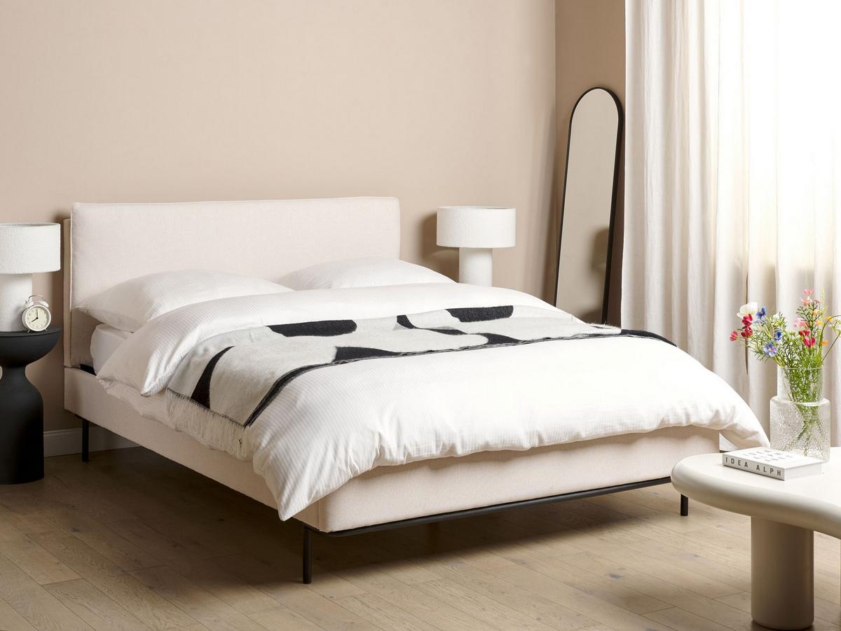 Beliani POLSTERBETT mit Lattenrost 140x200 cm Beige Corio online kaufen ...
