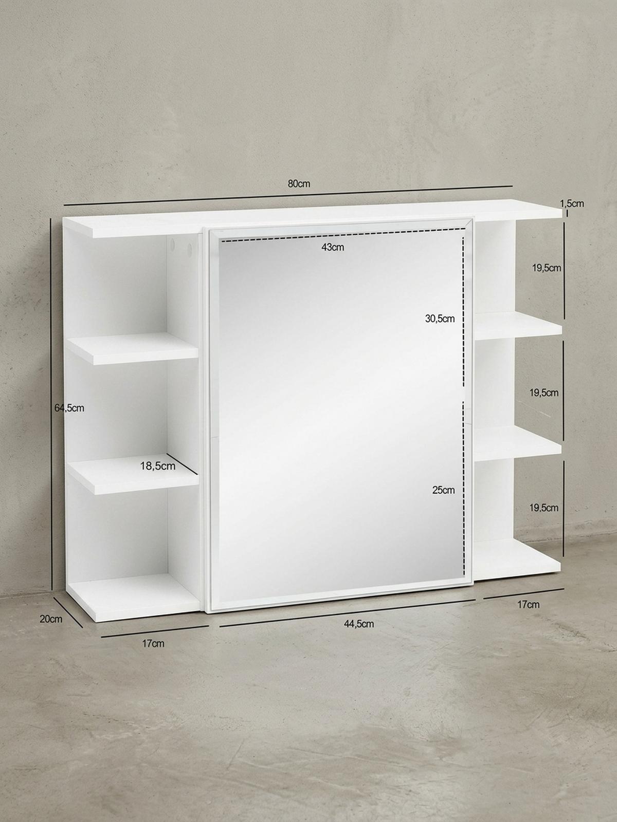 KADIMA DESIGN HÄNGESCHRANK Weiß aus Spanplatte mit Spiegel und ...