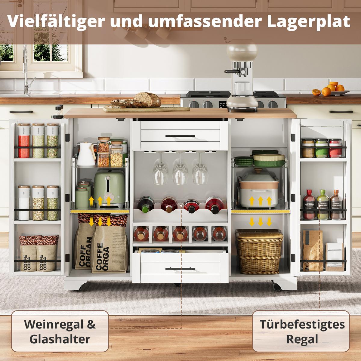 Urban Meuble KÜCHENINSEL Mobile & Servierwagen in Weiß/Natur online ...