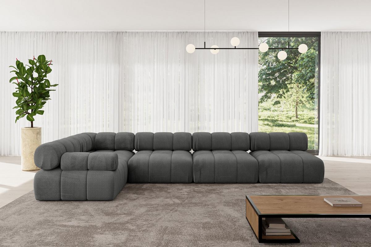 ALTDECOR ECKSOFA modulares Sofa Mende-L3 - 380x190x70 cm Dunkelgrau ...