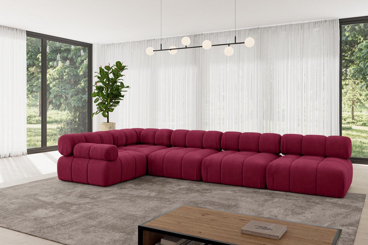 ALTDECOR ECKSOFA modulares Sofa Mende-L3 - 380x190x70 cm Bordeauxrot ...