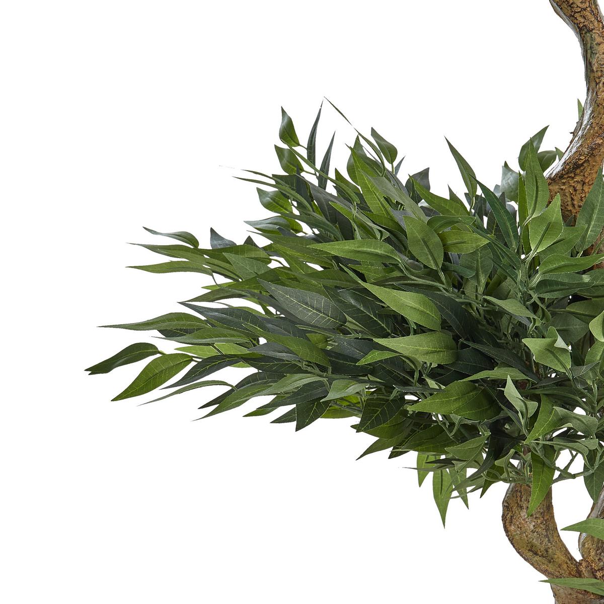 Beliani KUNSTPFLANZE im Blumentopf 166 cm Grün/Schwarz Ruscus Tree ...