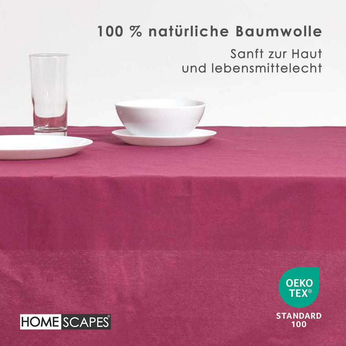 Homescapes TISCHDECKE weinrot 137/178 cm, 100% Baumwolle online kaufen ...