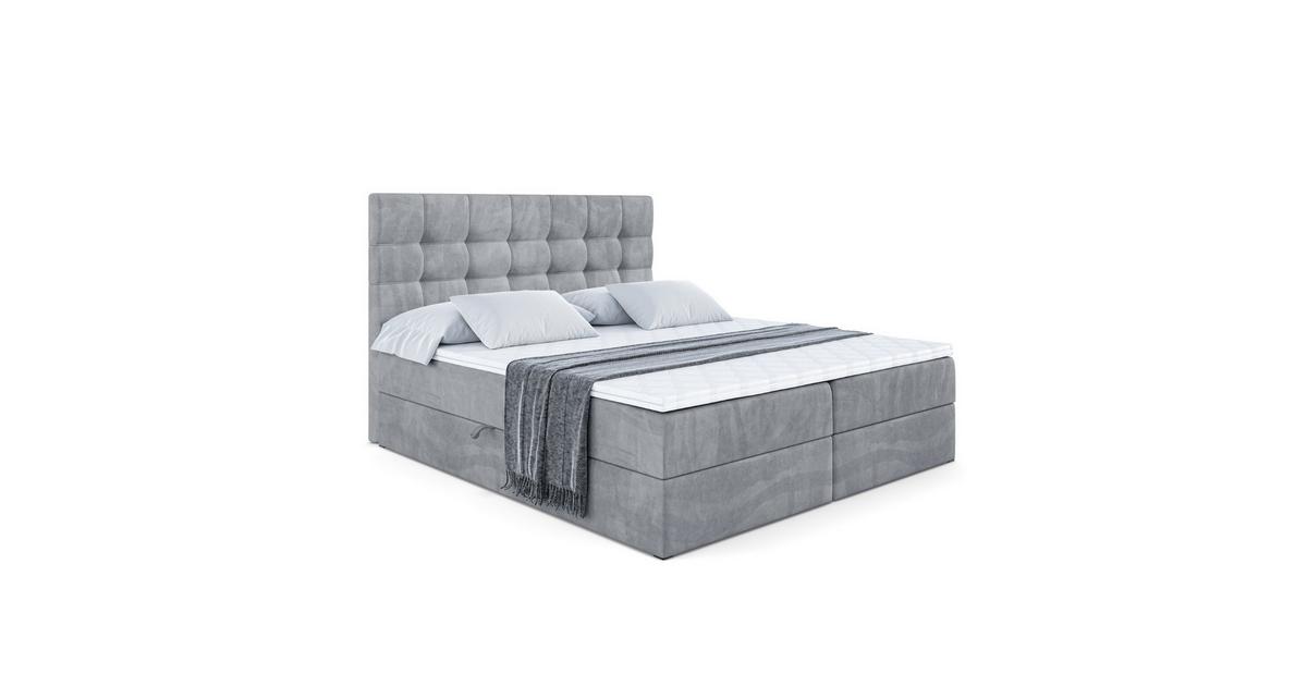 ALTDECOR BOXBETT mit H4-Matratze und Lattenrost - BERO - 180x200 Grau ...
