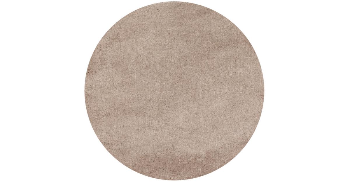 KADIMA DESIGN TEPPICH Kurzflor Waschbar LECH in Beige, einfarbig, Ø 200 ...