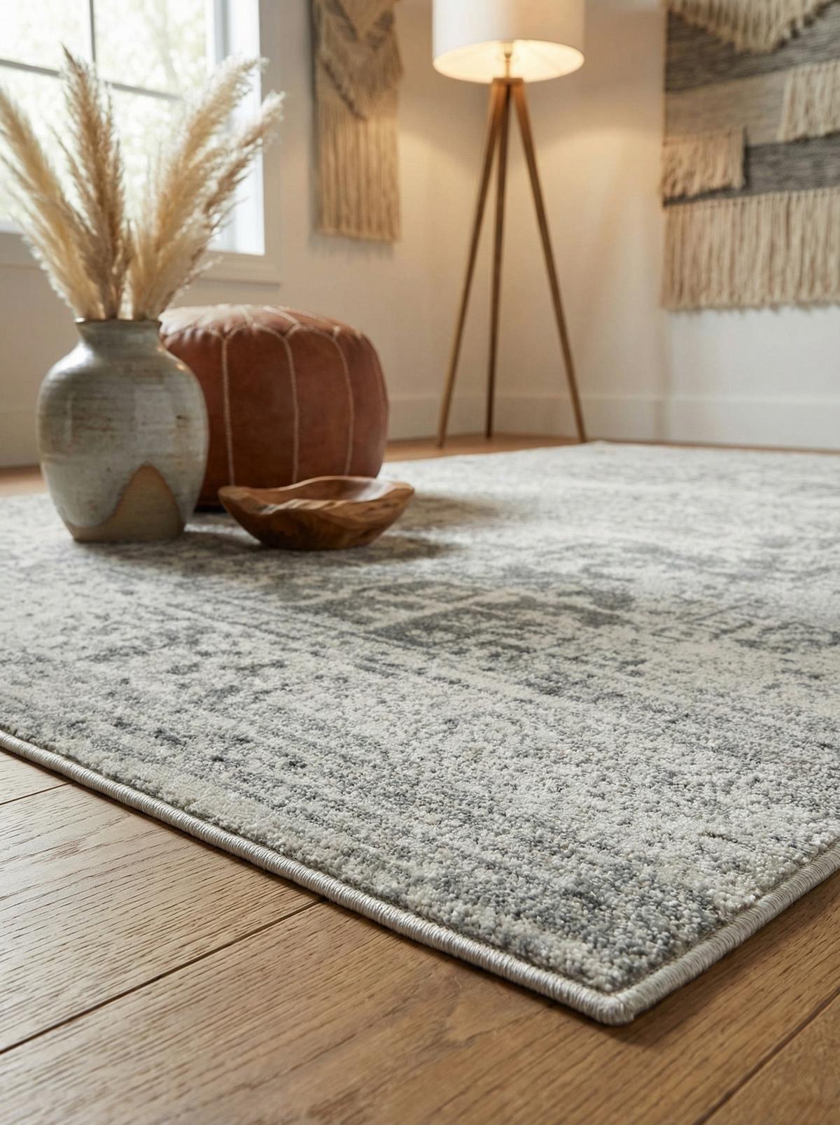 KADIMA DESIGN TEPPICH LODI-Lambro, im Vintage-Stil, Silbergrau, 120 x ...