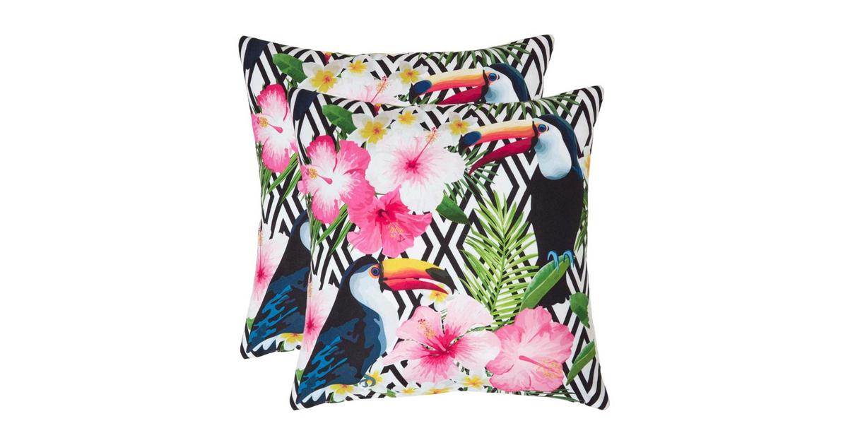 Homescapes OUTDOOR-KISSEN 2er-Set 45/45 cm – Tukan & Blumen online ...
