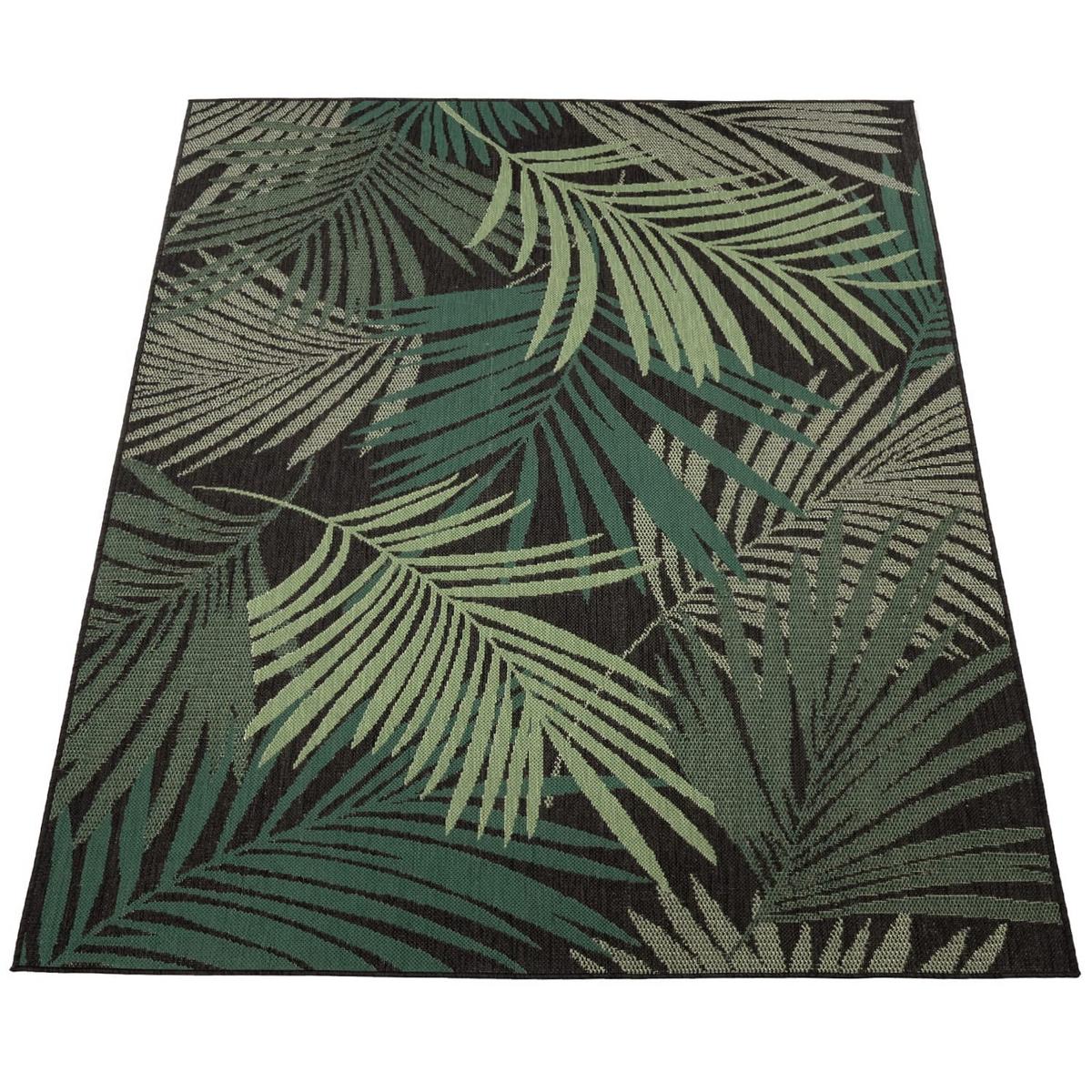 KADIMA DESIGN OUTDOORTEPPICH, mit Palmblatt-Muster, Schwarz, 160 x 230 ...