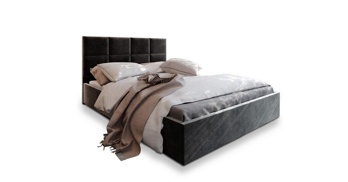 MASSENO POLSTERBETT LIMENA 140x200 cm mit Bettkästen - Schwarz online ...