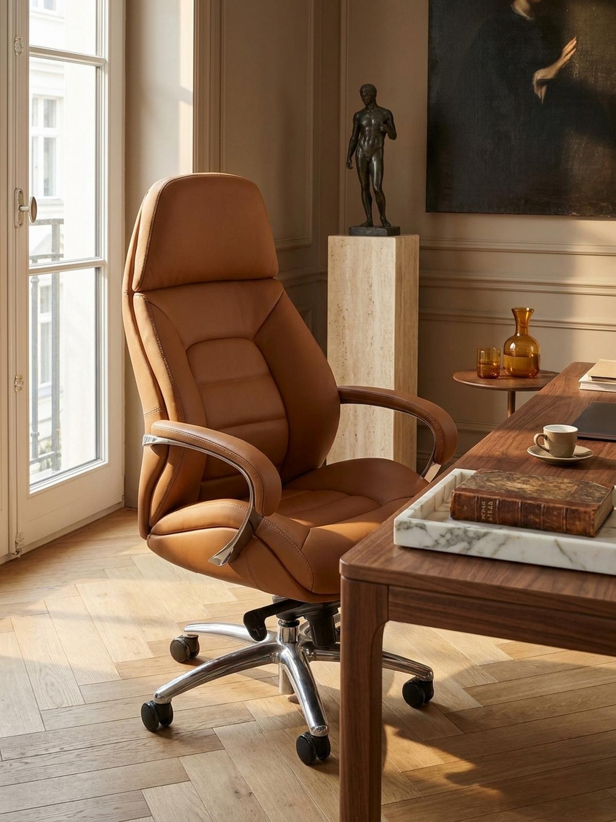 KADIMA DESIGN CHEFSESSEL Leder mit Multiblockwippmechanik bis 120 kg ...