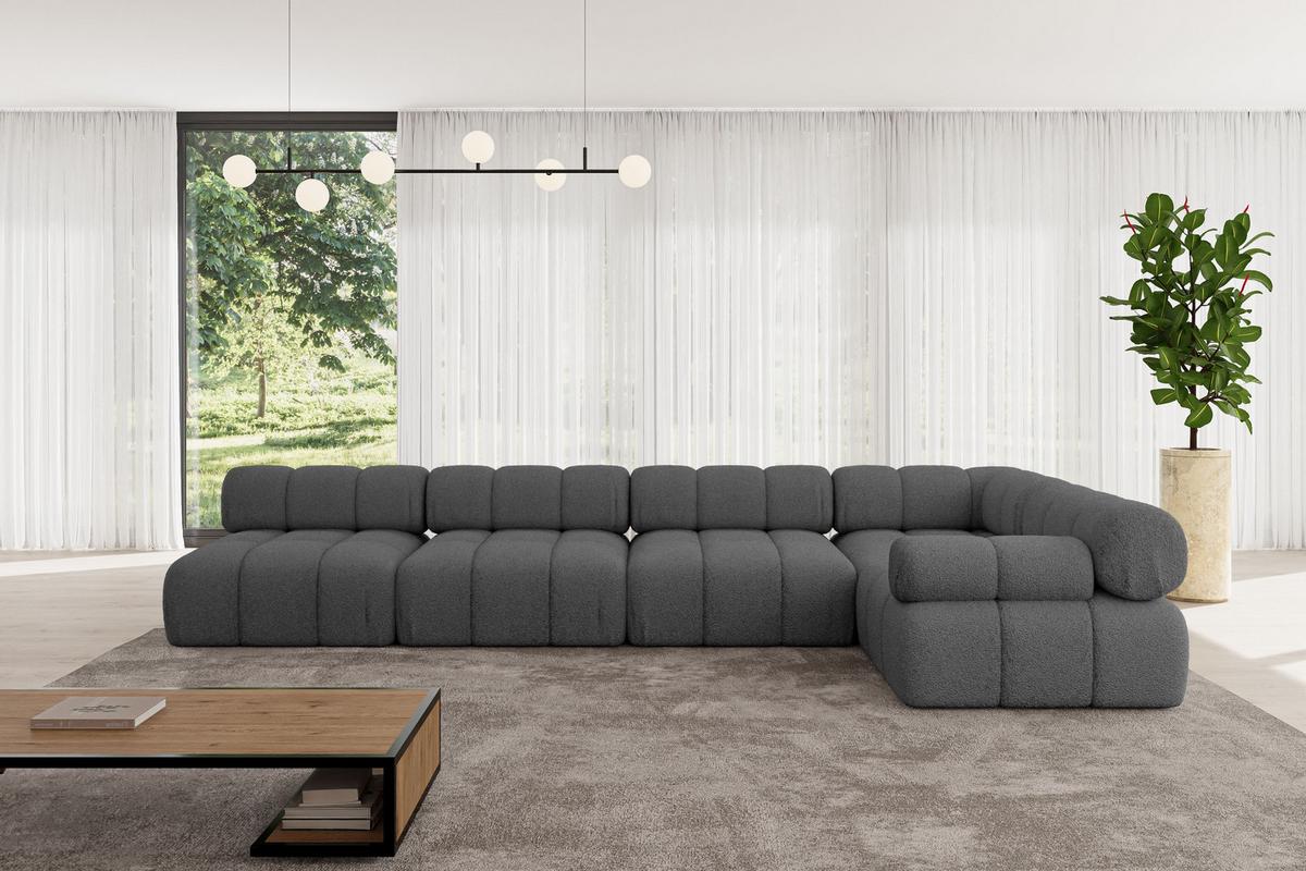 ALTDECOR ECKSOFA modulares Sofa Mende-L3 - 380x190x70 cm Grau Bouclé ...