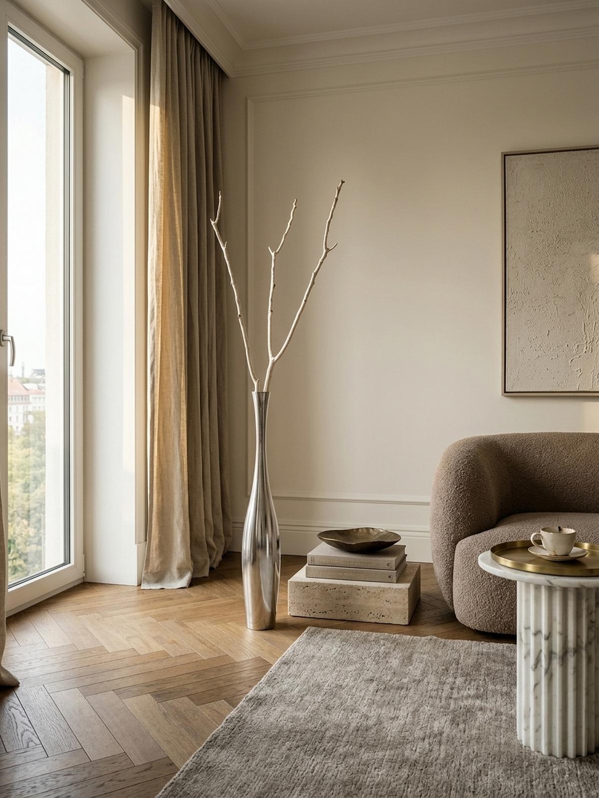 KADIMA DESIGN VASE Aluminium Modern Stil 100 cm hoch Silber ...