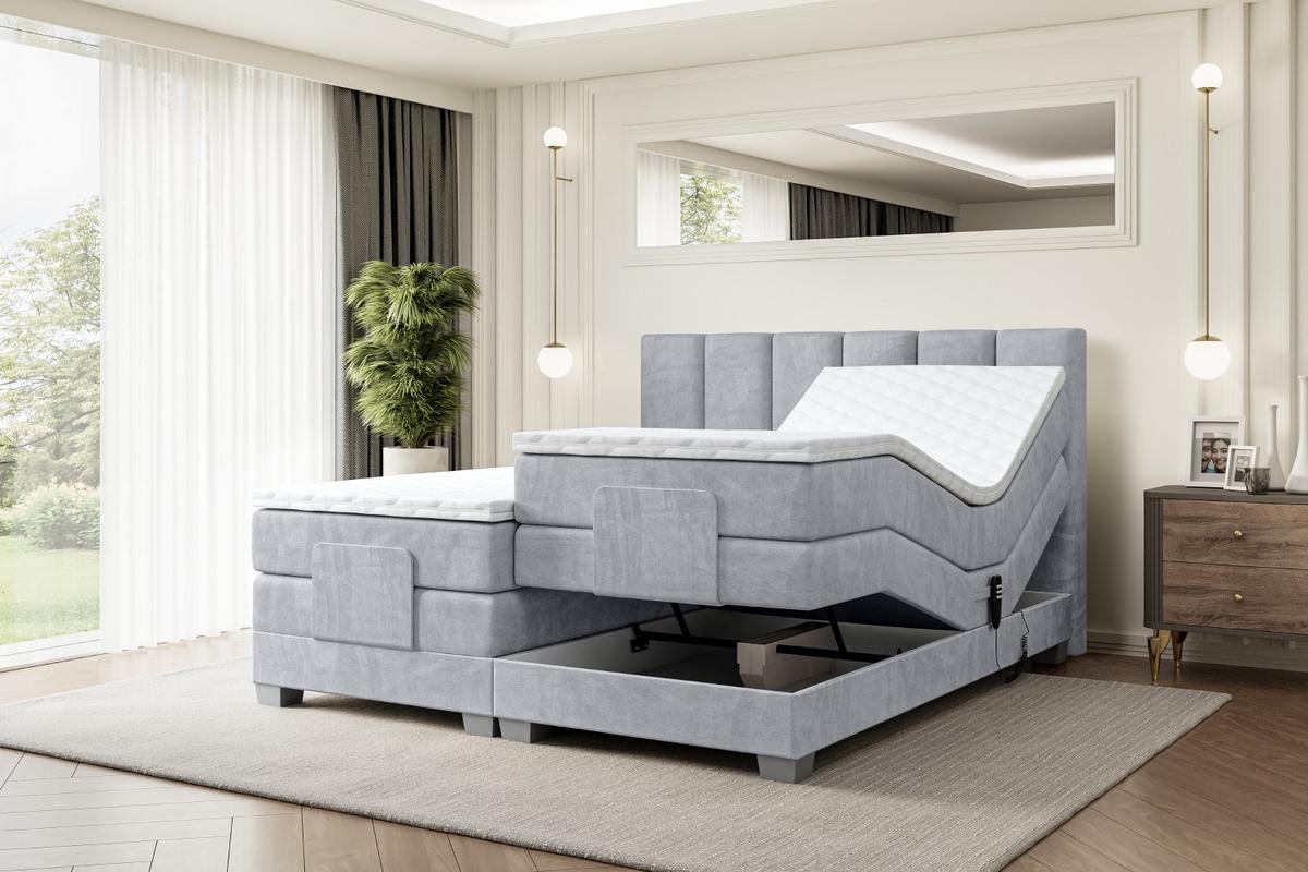 ALTDECOR BOXSPRINGBETT elektrisch verstellbar mit 2 Matratzen H4 ...