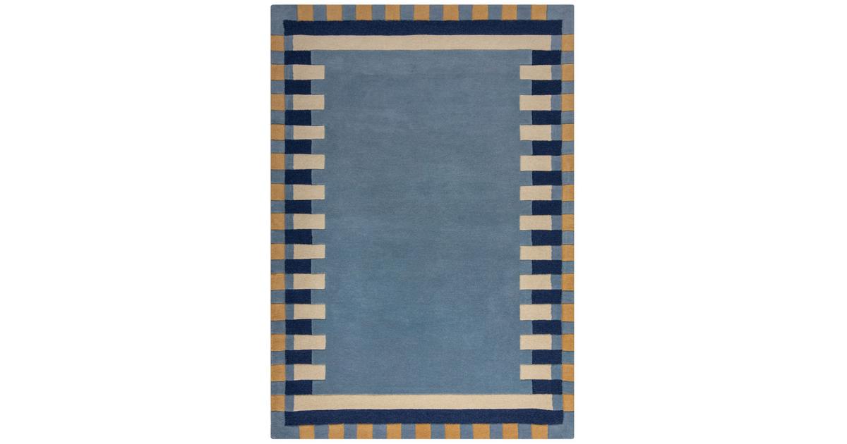 KADIMA DESIGN WOLLTEPPICH WENSUM, geometrisch, Blau-Gelb, 200 x 290 cm ...