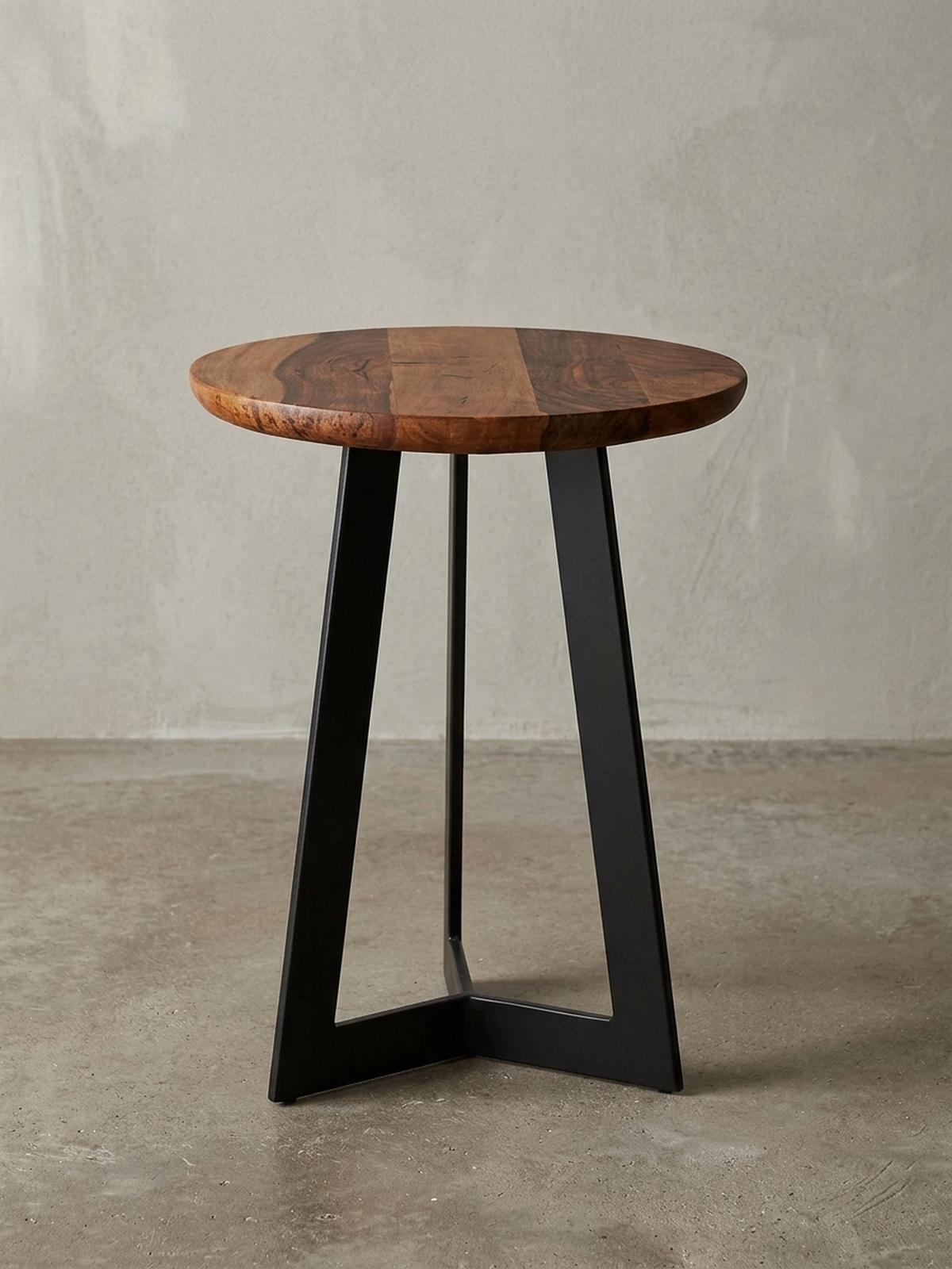 KADIMA DESIGN BEISTELLTISCH – Holz Metall Braun Schwarz 40x40 cm ...