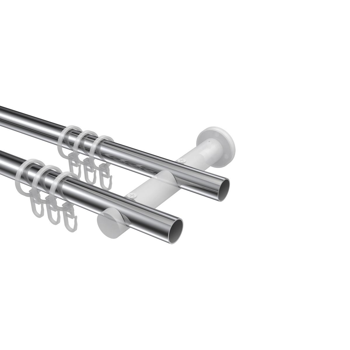 INTERDECO GARDINENSTANGE Platon Sitra 200 cm, 2-läufig, 20 mm Ø Chrom ...