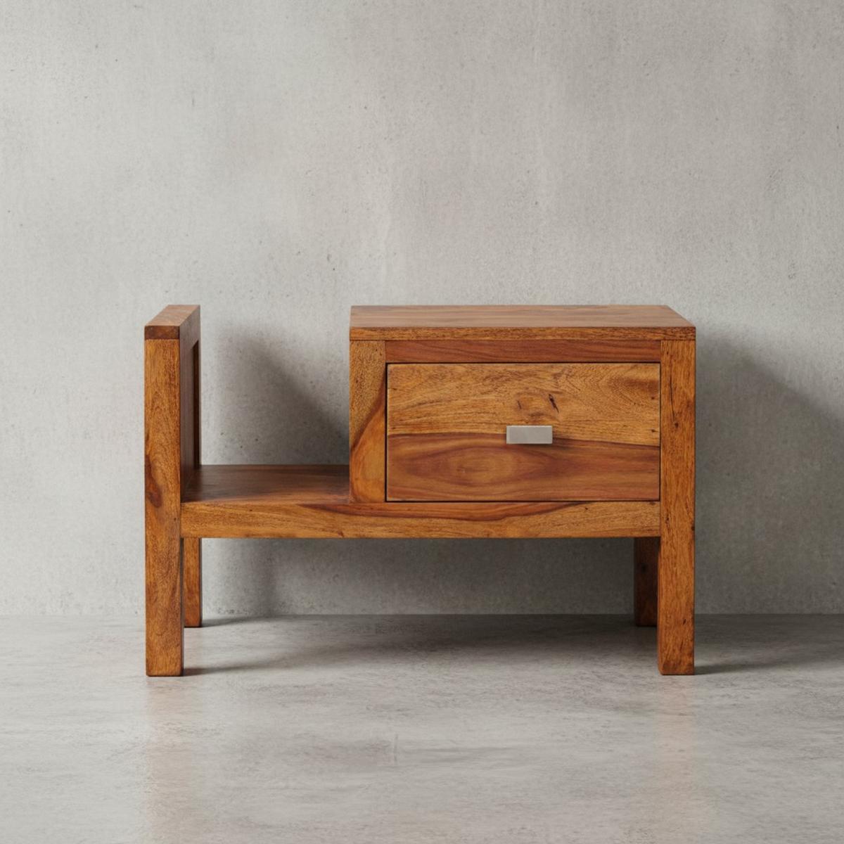 KADIMA DESIGN NACHTTISCH – Massivholz, Landhausstil, 60x30x40 cm ...