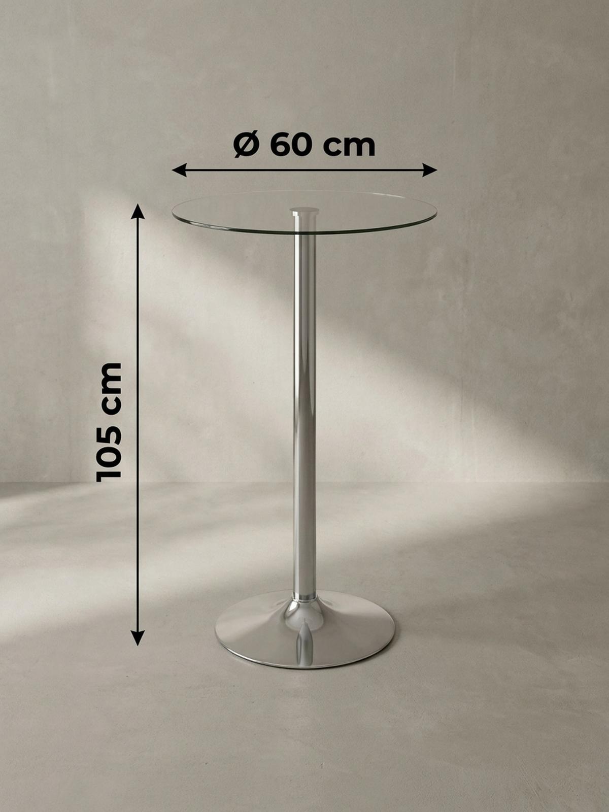 KADIMA DESIGN STEHTISCH – Ø 60 cm, Sicherheitsglas, Drehfunktion ...