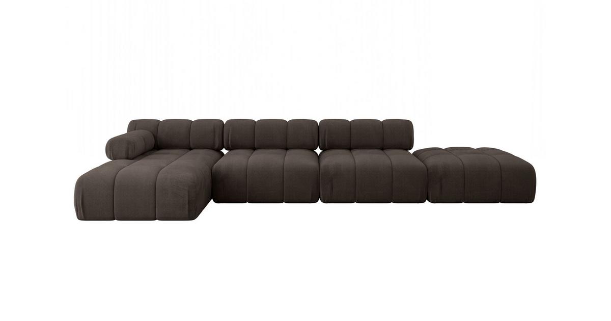 ALTDECOR ECKSOFA modulares Sofa Lizur-L2 - 380x160x70 cm Braun Velours ...