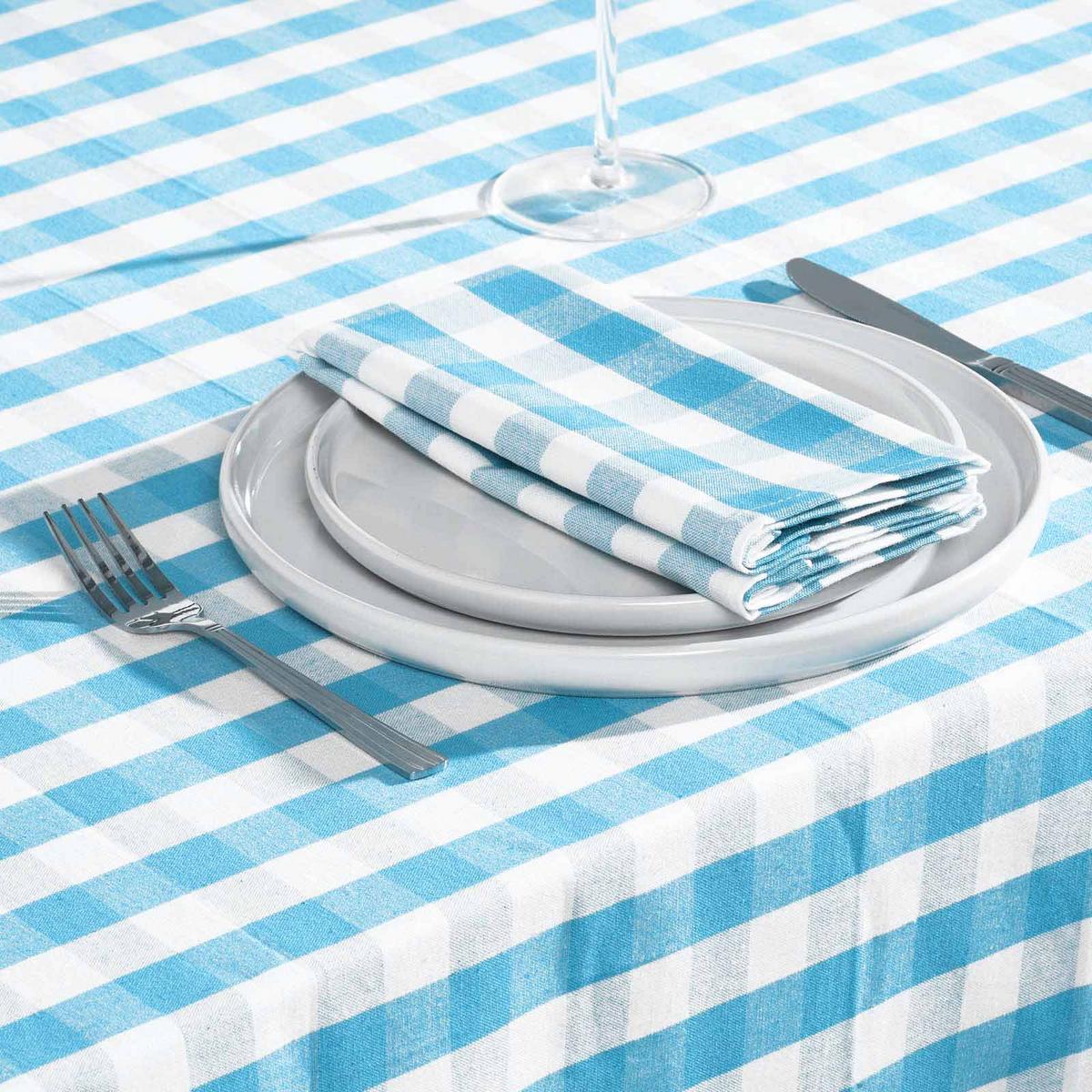 Homescapes TISCHDECKE Vichy-Karo blau kariert, 137/228 cm online kaufen ...