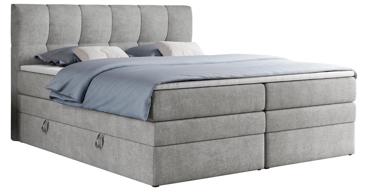 MKS BOXSPRINGBETT ALVIN KING 180/200 Hellgrau Struktur - H4 online ...