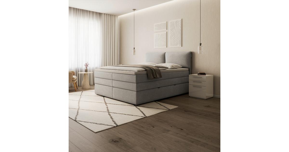 Boxspringbett in Hellgrau online bestellen