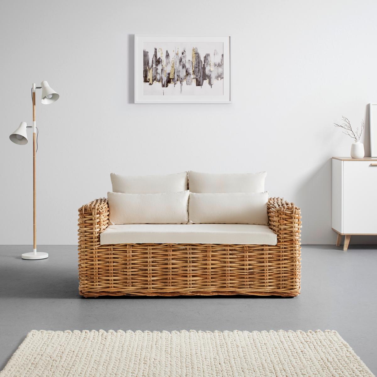 Cream rattan sofa store