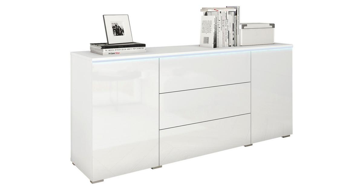 Sideboard Vera Weiss Hochglanz 150/67,9/39,5 cm 3 Schublade(n) online ...