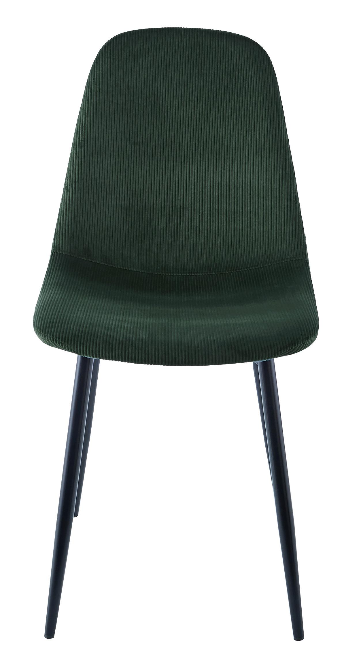 Stuhl aus Kord in Grün/Schwarz - Schwarz/Grün, MODERN, Textil/Metall ...