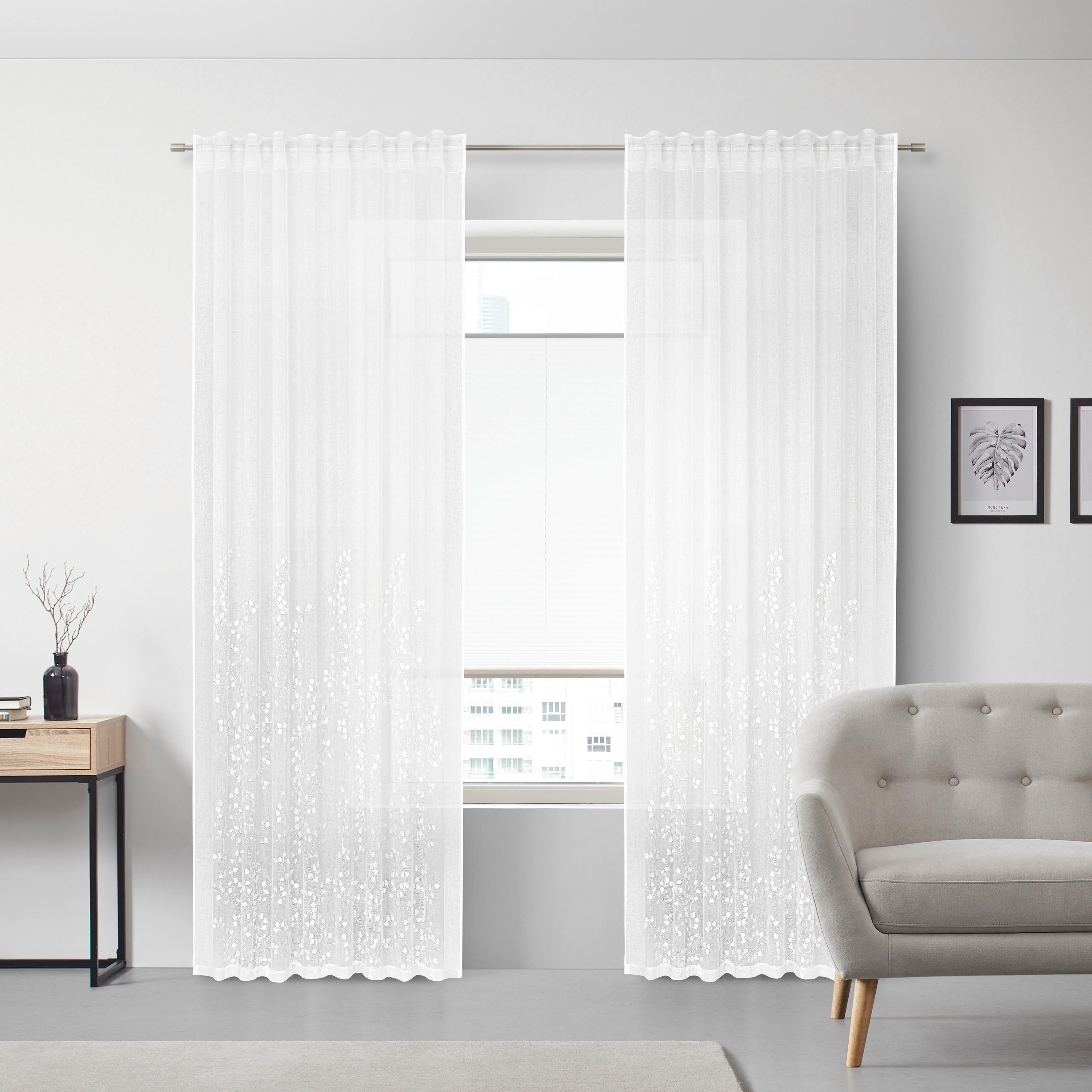 FERTIGVORHANG Livie in Weiß - Weiß, Basics, Textil (135/245cm ...