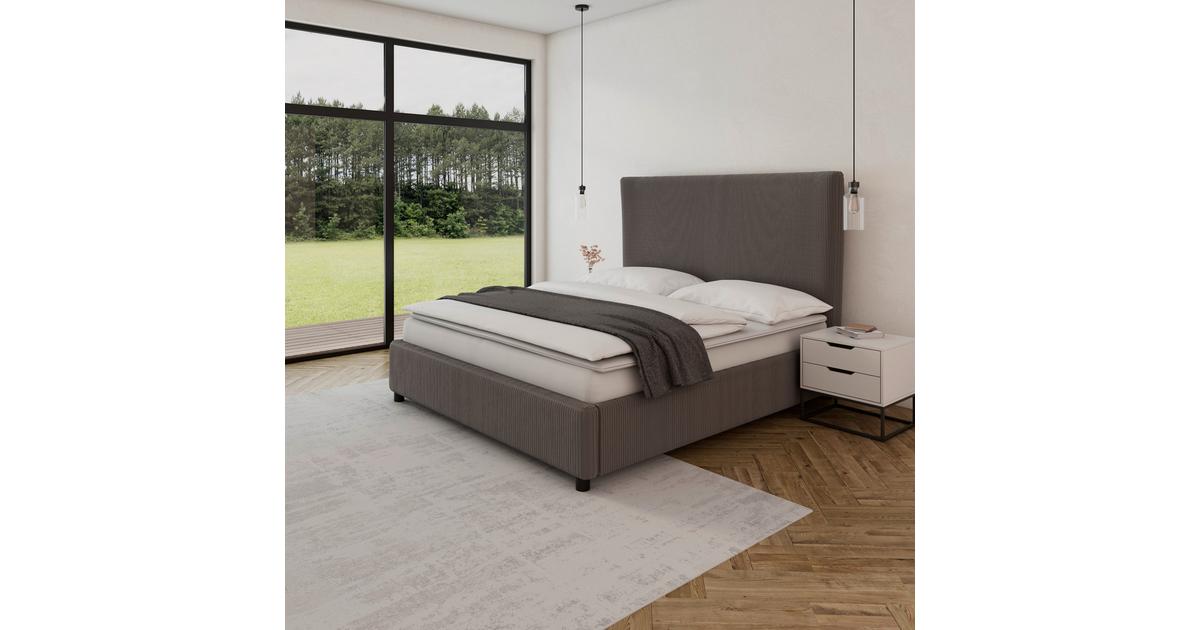 Pat tapițat gri Marie cca 120X200 gri comandă online moemax