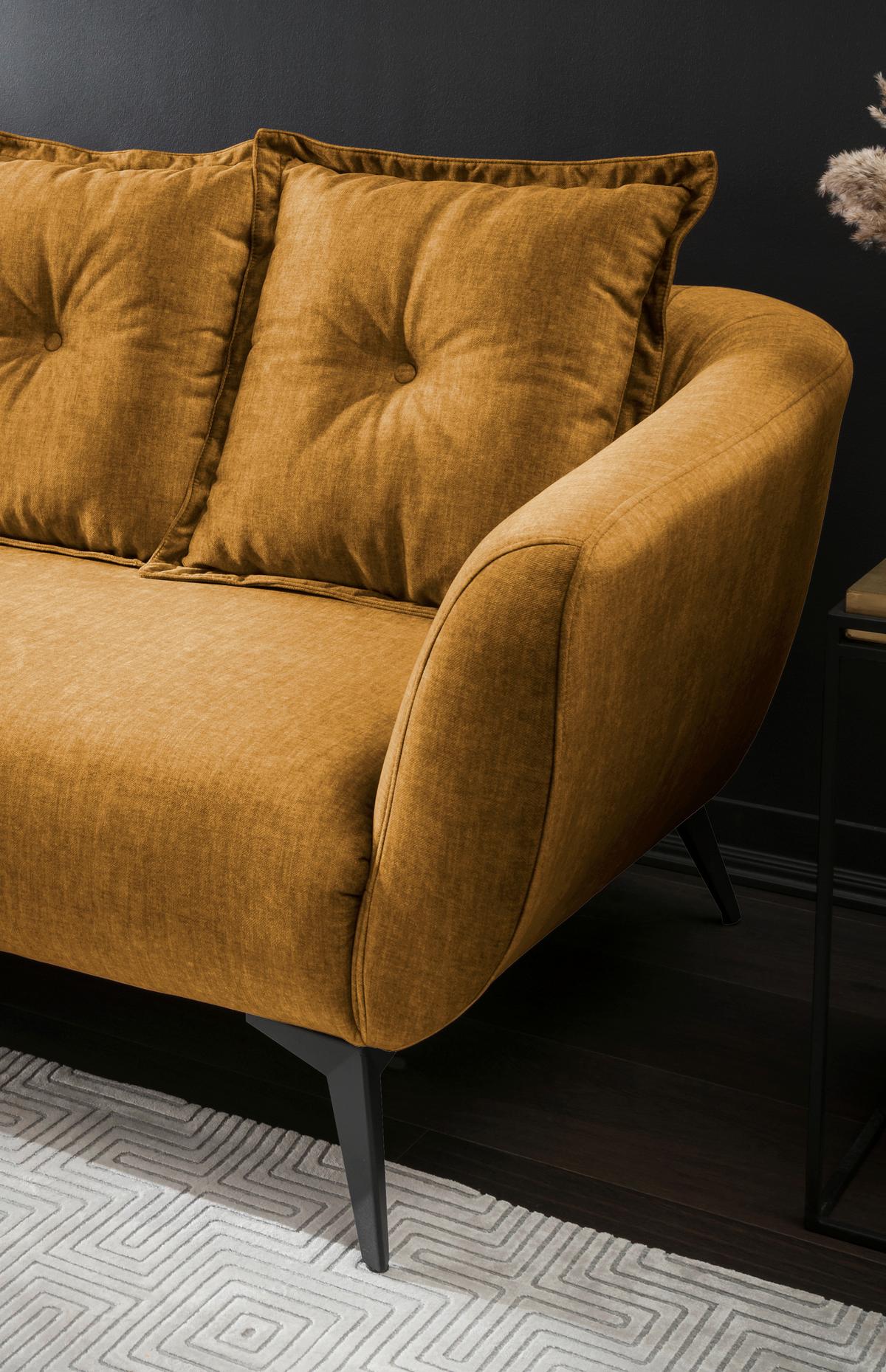 3 Sitzer Sofa Baggio Gelb Velours online kaufen momax