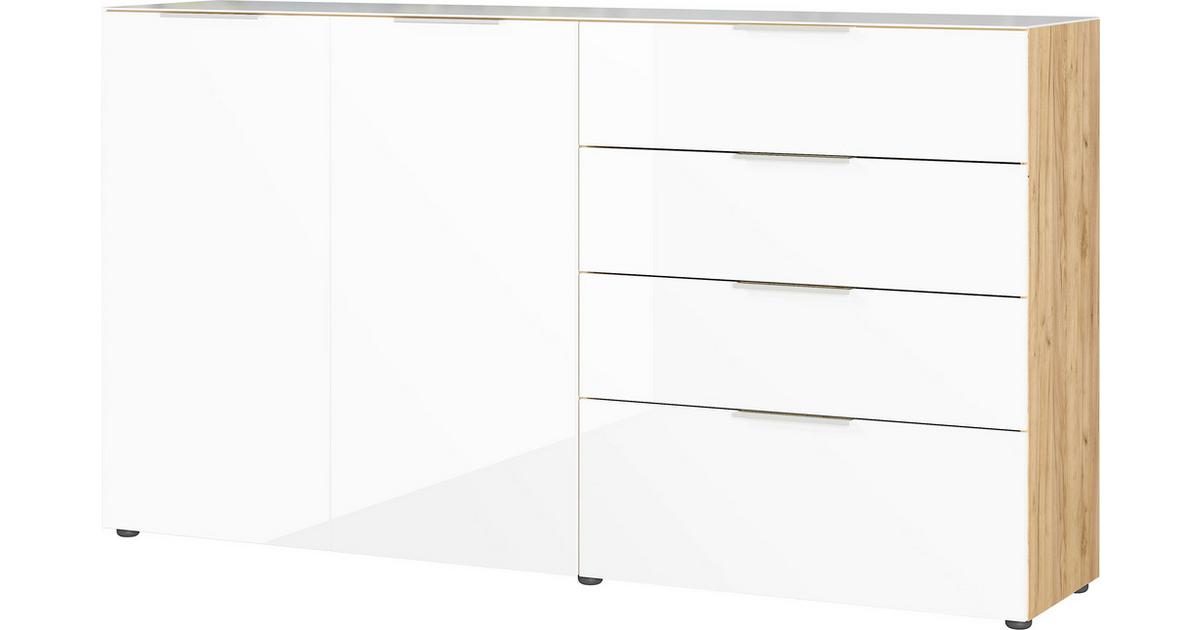 Sideboard Oakland In Weiss/eichefarben 184/102/42 cm 4 Schublade(n ...