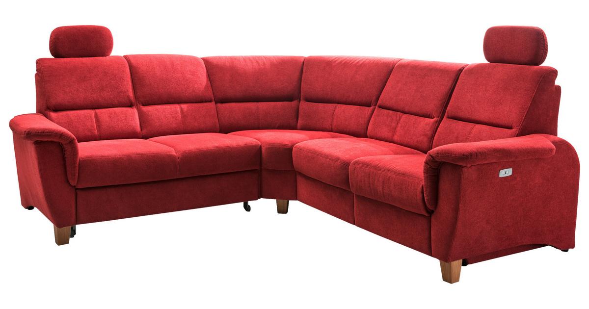 Ecksofa Parole Rot Struktur + USB-Anschluss online kaufen mömax