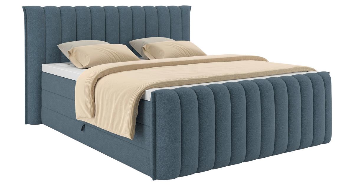 PAT BOXSPRING LINA 200/200 cm albastru comandă online moemax