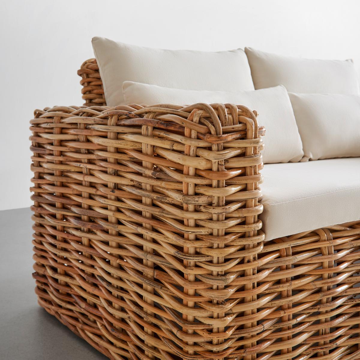Loungesofa Leano aus Rattern Creme