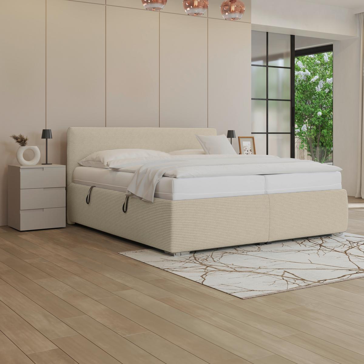 Tapecirani Krevet S Madracem Lesia 160/200 cm krem kupujte online mömax